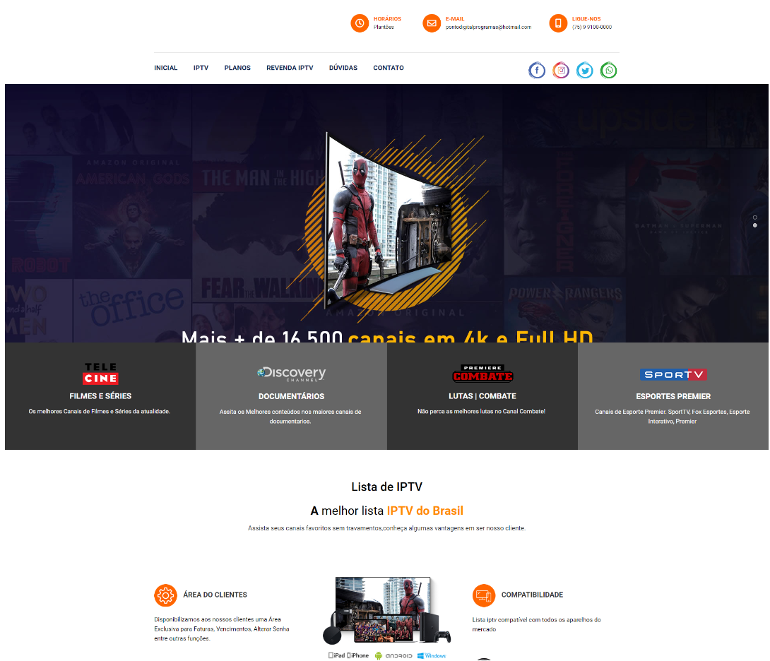 Site Admin para IPTV Responsivo