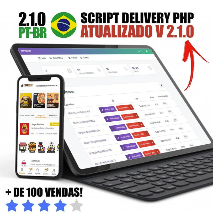 Sistema Delivery Pedidos Online Tipo Ifood Script Php Fonte