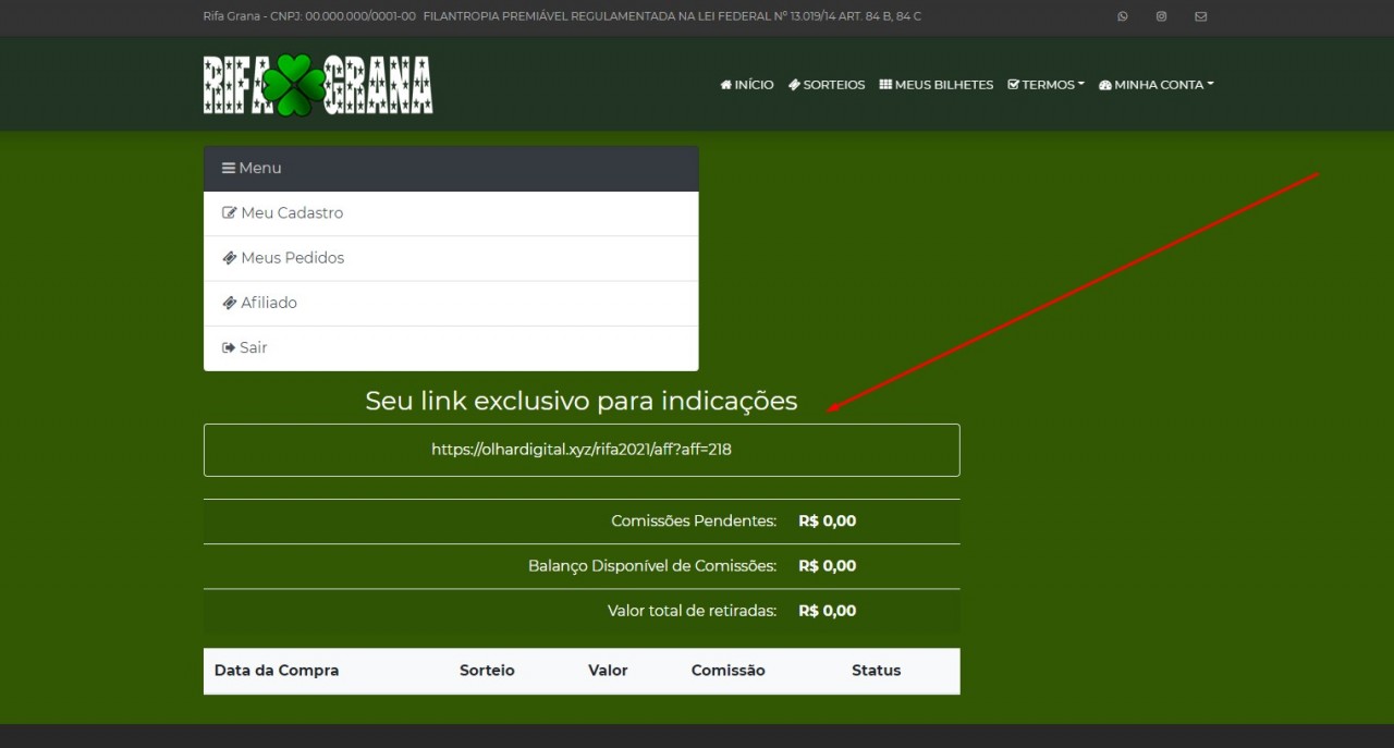 Script Sorteio Online Wordpress Sistema Comissao Afiliado