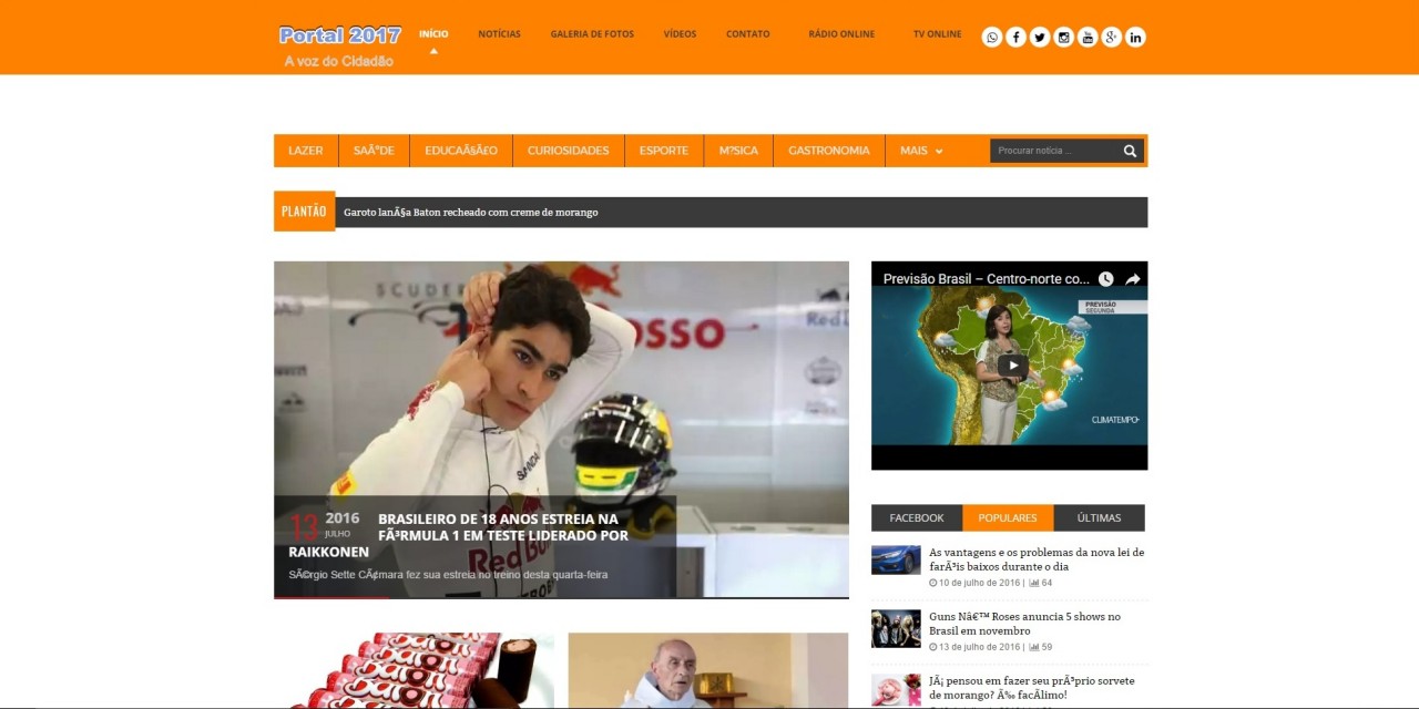 Script Portal De Notícias - Responsivo 2017 - Totalmente Php