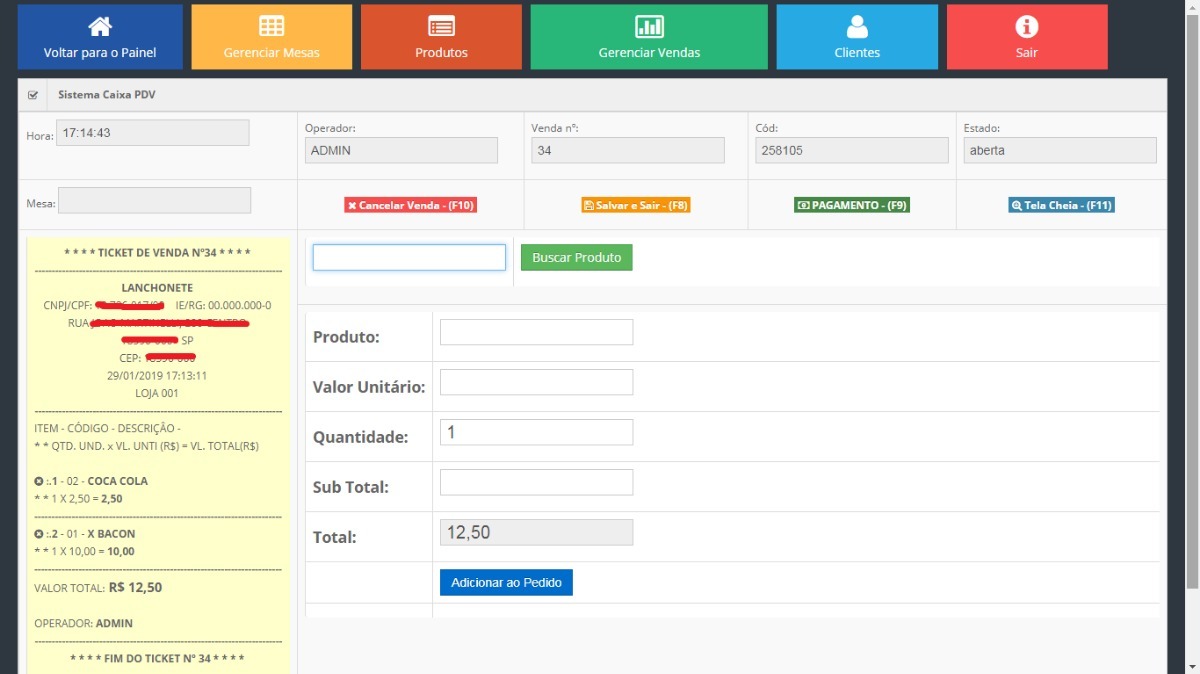 Sistema Gerenciador de Comercios - 2019