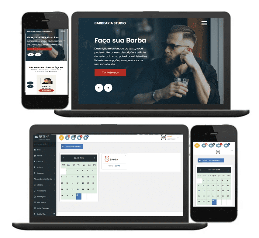 Sistema Gestão Barbearia é Salão de Beleza com Agendamento Online PHP