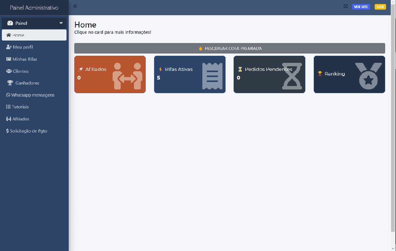 Script Rifa Premium em Php Laravel - 1 Milhão de Números e Afiliados